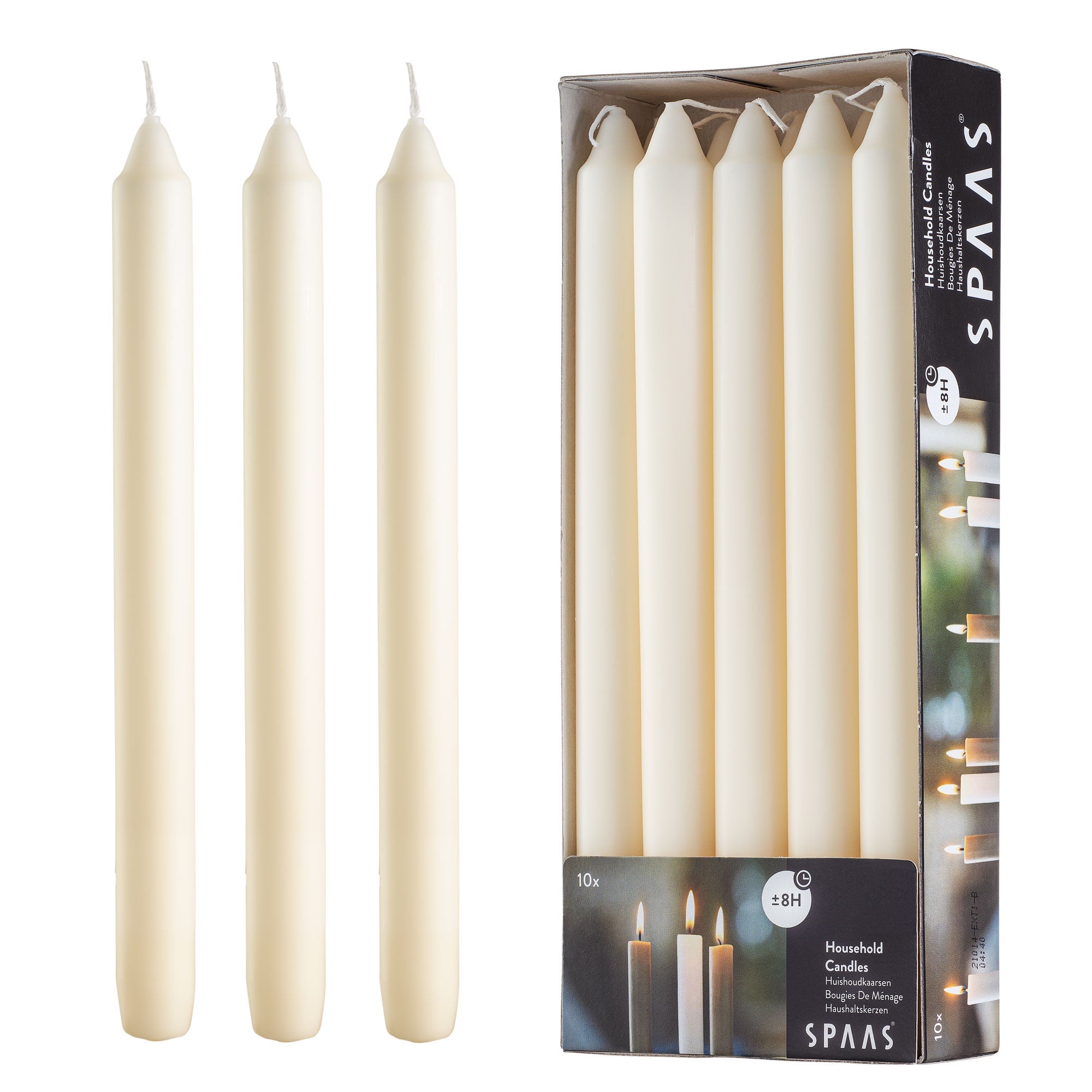 10" Straight Candlesticks - 10 Pack - Ivory – Positive Art